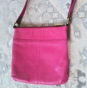 Fossil | Bags | Fossil Pink Leather Crossbody | Poshmark